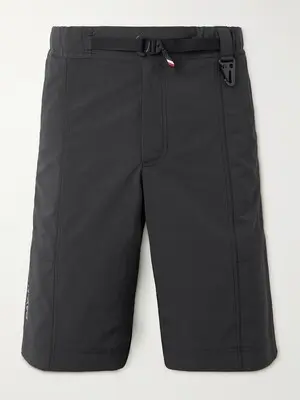 Moncler Straight-leg Belted Shell Shorts - Black
