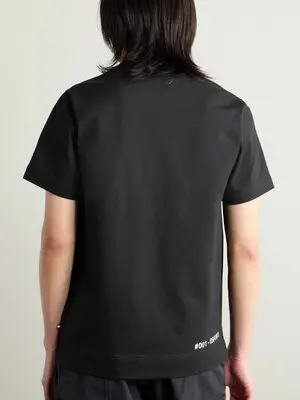 Moncler Day-namic Logo-appliquéd Stretch-cotton Jersey T-shirt - Black