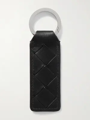 Bottega Veneta Silver-tone And Intrecciato Leather Key Fob