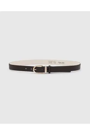 Splendid Skinny Leather Belt - Chocolate