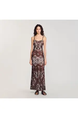 brown bandana print dress Rock & Roll Cowgirl Women's Bandana Print Tiered Sleeveless Dress RRWR –  Russell's Western Wear, Inc main image 1