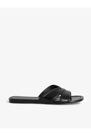 Zadig&Voltaire Azora Metallic Crinkled Leather Mules