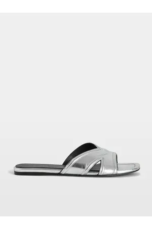 Zadig&Voltaire Azora Vintage Patent Mules - Silver