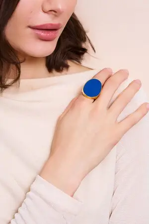 KENNETH JAY LANE Kidney Ring - Blue