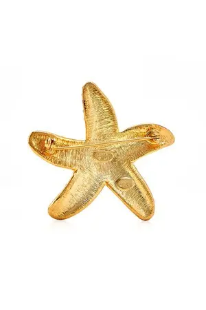 KENNETH JAY LANE Pearl Starfish Pin - Gold