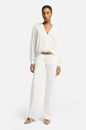 7 For All Mankind Low Straight In Milky Way - Black