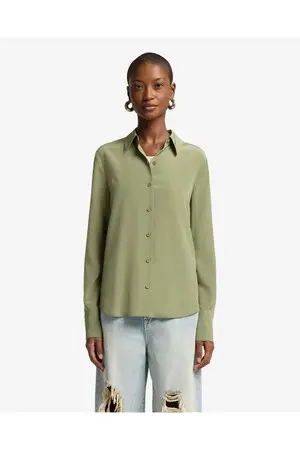 7 For All Mankind Long Sleeve Silk Blouse