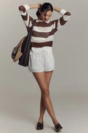 Sanctuary Crew-neck Open-knit Pullover Sweater