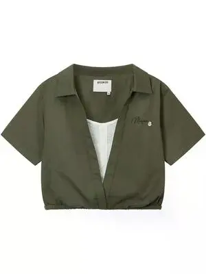 MUSIUM DIV. Logo-embroidered Layered Shirt - Green