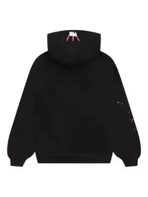SP5DER 555 Web Pink Hoodie - Black