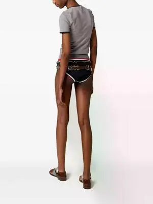 Miu Miu Technical-knit Bikini Bottom - Blue