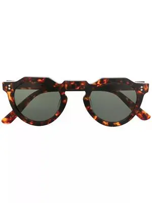 LESCA Pica Flat-top Sunglasses - Brown