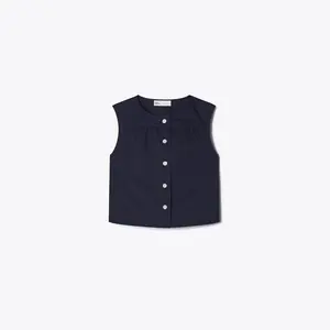 Tory Burch Cotton Poplin Button Top