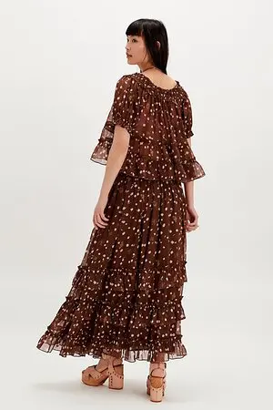 Free People Floral-printed Maxi Set - Chocolate Combo