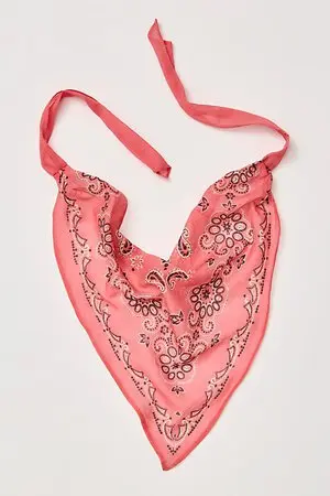 Free People Bridgette Bandana Hair Scarf - Coral