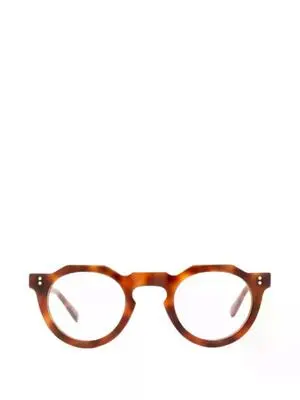 LESCA Pica Round Tortoiseshell Eyeglasses - Brown