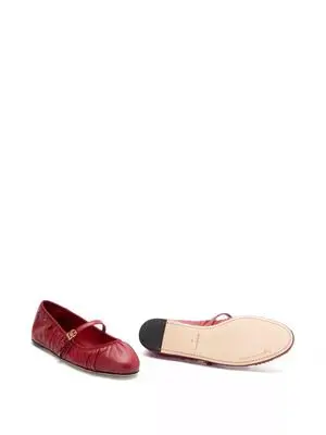 Dolce & Gabbana Nappa Leather Ballet Flats With Dg Logo Strap - Red