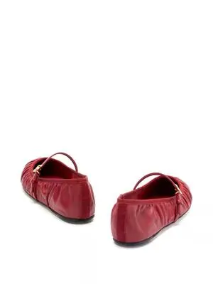 Dolce & Gabbana Nappa Leather Ballet Flats With Dg Logo Strap - Red