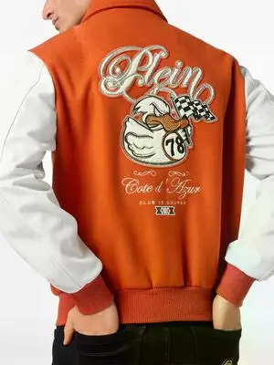 Philipp Plein Coster College Bomber Jacket - Orange