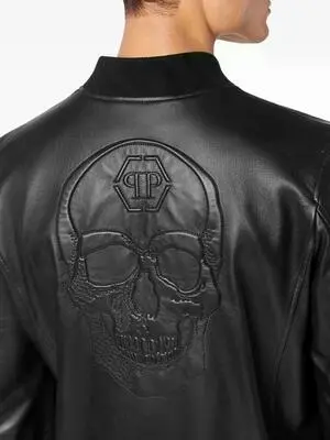 Philipp Plein Skull-motif Leather Jacket - Black