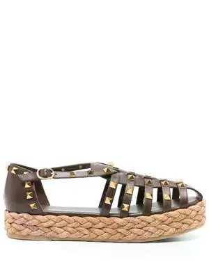Valentino Garavani Rockstud Espadrilles - Brown