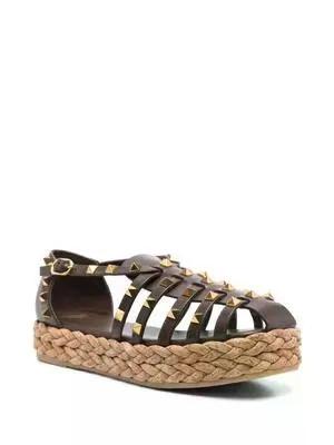 Valentino Garavani Rockstud Espadrilles - Brown