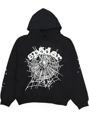 SP5DER Graphic Print Hoodie - Black