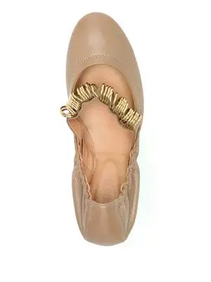 TOD'S Leather Ballerina Flats - Brown