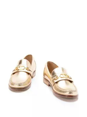 TWINSET Metallic Leather Loafers