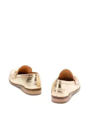 TWINSET Metallic Leather Loafers