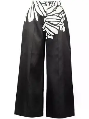 Elie Saab Printed Mikado Trousers