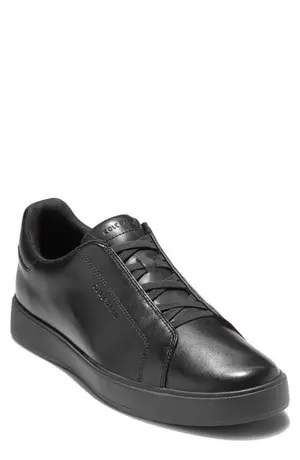 Cole Haan Grandpro Luxe Leather Slip-on Sneaker - Black/black