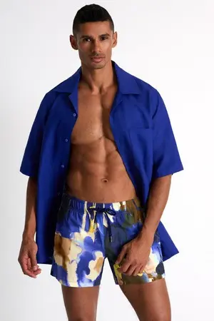 Shan Classic Fit Stretch Swim Trunks - Print