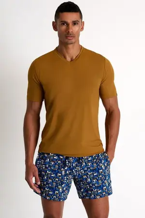 Shan Classic Fit Stretch Swim Trunks - Print