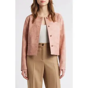 Kobi Halperin Lyles Faux Leather Cropped Jacket