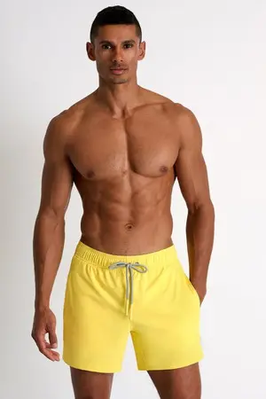 Shan Classic Fit Stretch Swim Trunks - Yellow