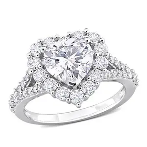 JULIANNA B. 3ct D.e.w. Moissanite Heart Halo Ring - Sterling Silver