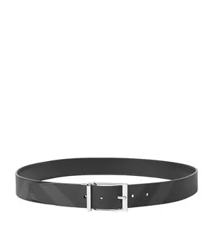 Burberry Leather And Check Reversible Belt - Grey