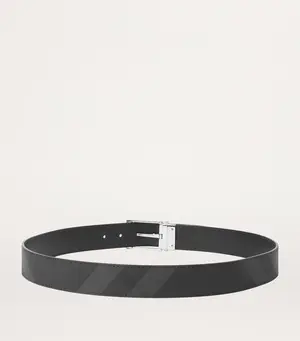 Burberry Leather And Check Reversible Belt