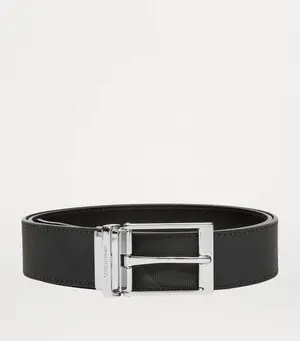 Burberry Leather And Check Reversible Belt