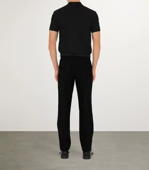 Burberry Cotton Check-placket Polo Shirt - Black