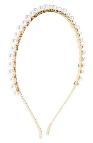 Ettika Faux Pearl Headband - Gold