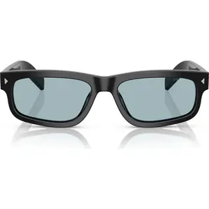 Prada Prada 57mm Rectangular Sunglasses Black