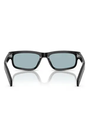 Prada 57mm Rectangular Sunglasses - Black