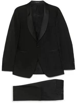 Tagliatore Satin-trim Suit - Black