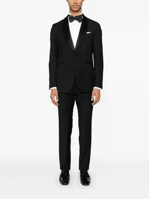 Tagliatore Satin-trim Suit - Black