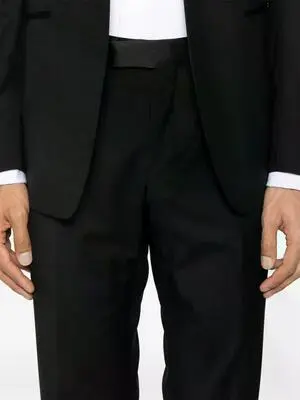 Tagliatore Satin-trim Suit - Black