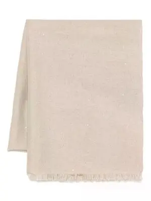 Brunello Cucinelli Sequin-embellished Scarf - Neutrals