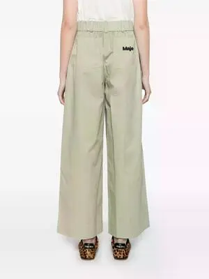 Maje Embossed Logo Trousers - Green
