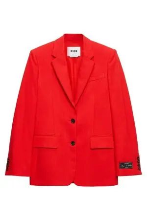 MSGM MSGM Single-Breasted Tailored Blazer - Red